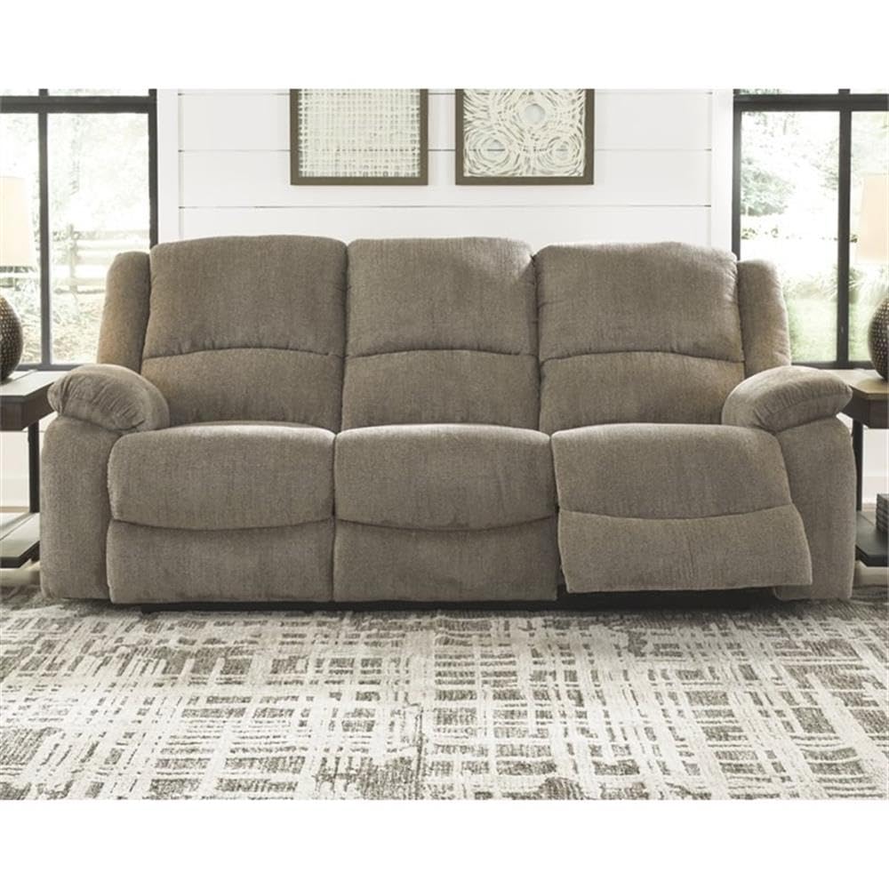 Signature Design by Ashley Draycoll Reclining Sofa in Pewter