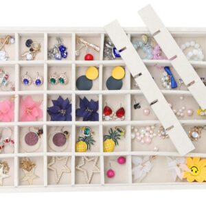 Stratalife Earring Organizer Stackable Jewelry Tray Drawer Organizer Removable Display Tray Organizer for Jewelry Necklace Earring Drawer Insert (40 Grid)