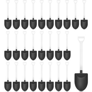 blue panda - plastic shovel spoons for desserts, birthday party supplies (120 pack)