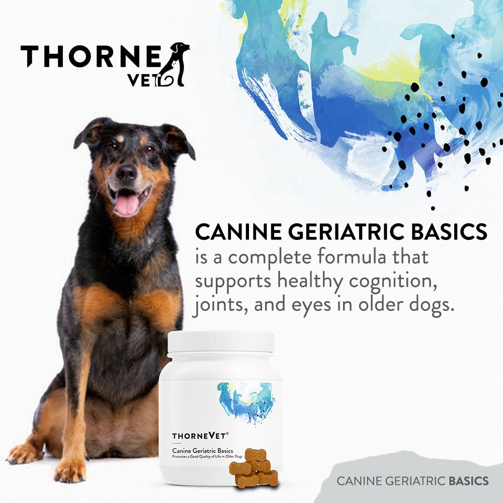 ThorneVET Canine Geriatric Basics – Senior Dog Multi-Vitamin/Mineral Formula Supports Healthy Cognition, Joints, and Eyes, 90 Soft Chews