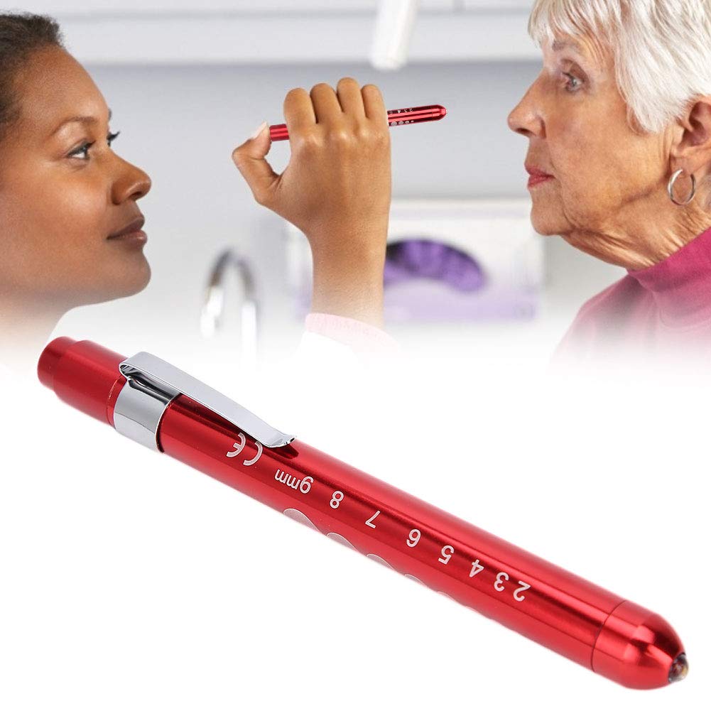 ZJchao LED Diagnostic Lamp, Professional Portable Diagnostic Lamp Clinical Pen Ophthalmic Examination Pupil Check Pen Light for Doctor Nurse(Red)