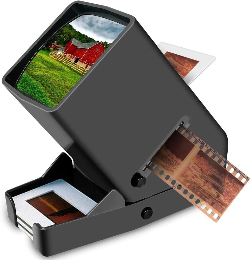 35mm Slide Viewer LED Transparency Viewer, 3X Magnification, Handheld Viewer for 35mm Slides & Film Negatives