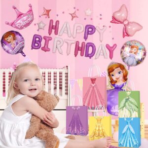 16 Packs Princess Party Gift Bags, Princess Party Supplies for Kids Princess Themed Birthday Party treats bags