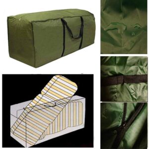 2 Pack Patio Cushion/Cover Waterproof Outdoor Cushion Storage Bag Rectanglar with Zippers and Handles 68L x 30W x 20H Inch Cover Garden Furniture Storage Bag Green