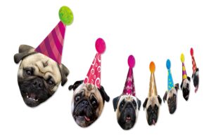 pug birthday garland, pug dog birthday banner, pug bday party decoration for pug lovers