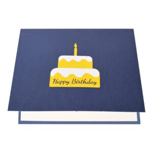 Magic Ants Pop Up Happy Birthday Card,3D Birthday Popup Cards,Birthday Cake Funny Postcards Pop Up Greeting Cards,Pop Up Birthday Cards for Women Men (Fruit Birthday Cake - Blue)