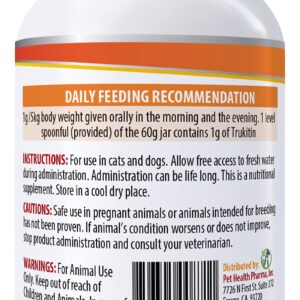 Trukitin Chitosin Based Phosphate Binder for Cats & Dogs – All Natural Human Grade Ingredients for Renal Support Supplement with Calcium Carbonate Oral Powder (Made in U.S.A)