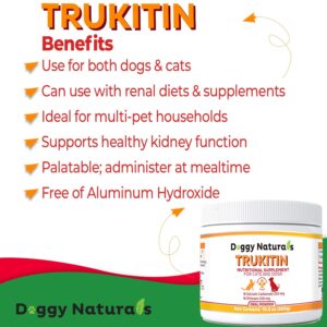 Trukitin Chitosin Based Phosphate Binder for Cats & Dogs – All Natural Human Grade Ingredients for Renal Support Supplement with Calcium Carbonate Oral Powder (Made in U.S.A)