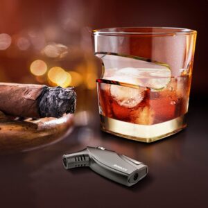 Kollea Gifts for Men Who Have Everything, 15 Oz Premium Whiskey Cigar Glass with Rest Holder, Old Fashioned Whiskey Glass, Cool Christmas Birthday Gifts for Dad, Brother, Retirement Party Accessories