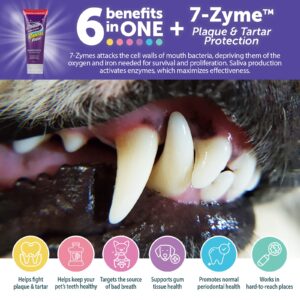 Dental Fresh Enzymatic Gel Dog Tooth Brushing Kit, Includes Triflex Toothbrush – Dog Toothbrush and Toothpaste for Dog Teeth Cleaning