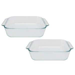 pyrex 222 square clear glass baking dish - 2 pack made in the usa