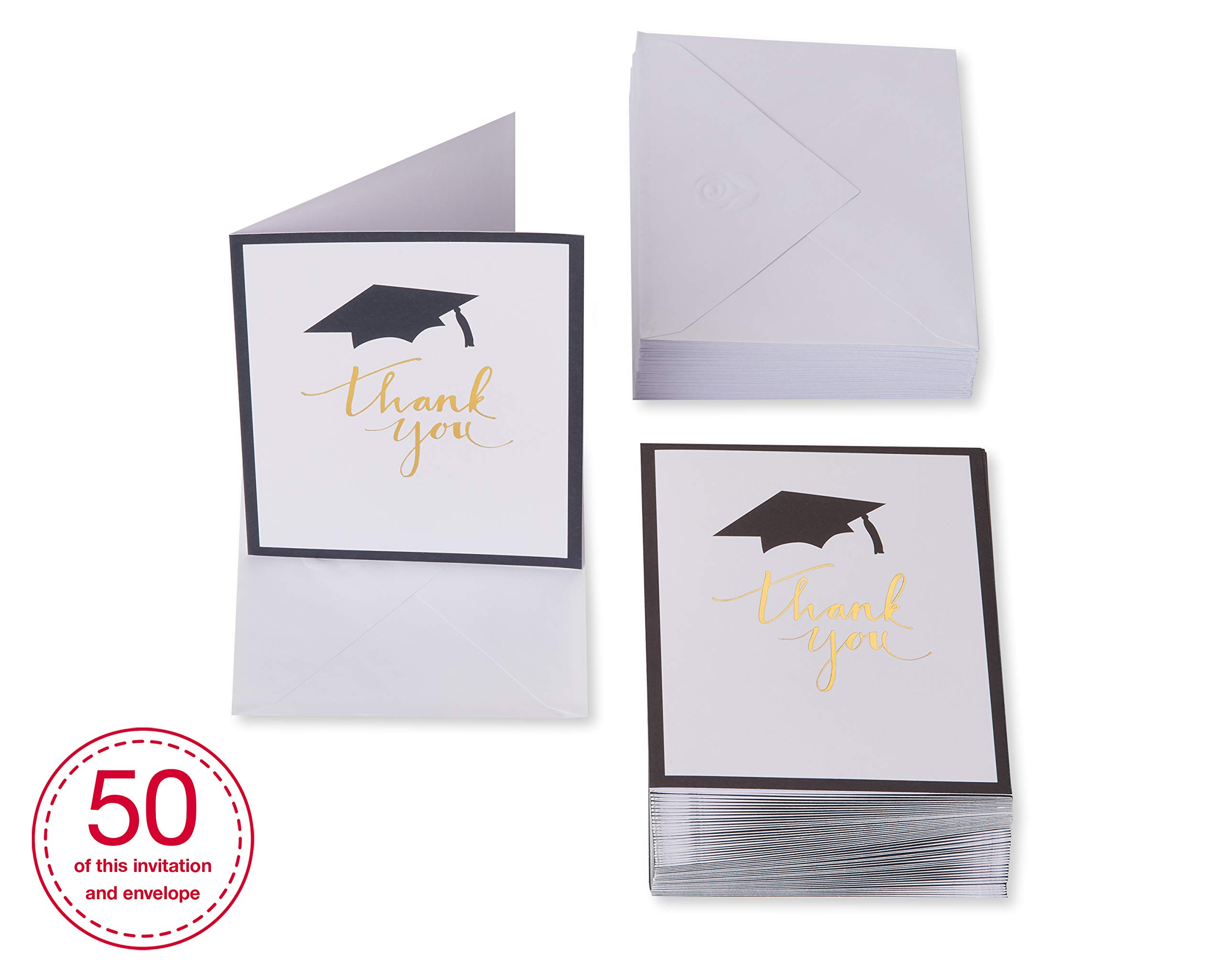 American Greetings Graduation Thank You Cards with Envelopes, Blank (50-Count)