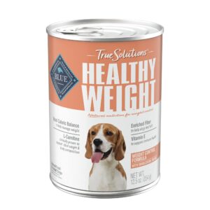 blue buffalo true solutions adult healthy weight wet dog food, made with natural ingredients, weight control formula, chicken, 12.5-oz cans (12 count)