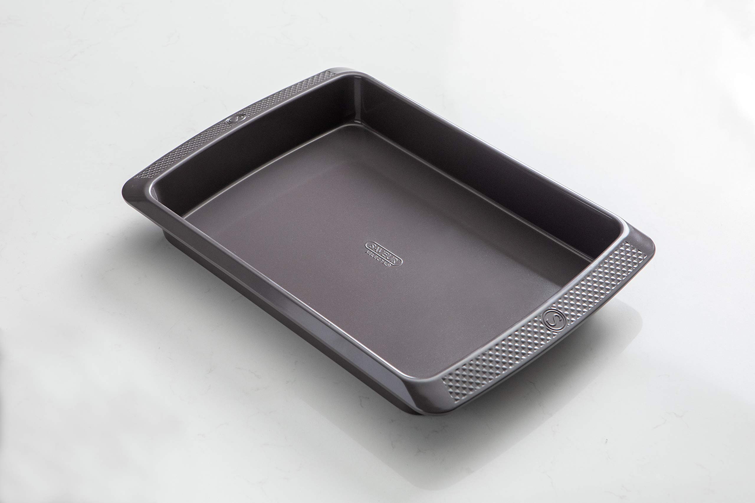 SAVEUR SELECTS 10-Inch by 14-Inch Roasting Pan, Non-stick, Warp-resistant Carbon Steel, Dishwasher Safe, Artisan Bakeware Series