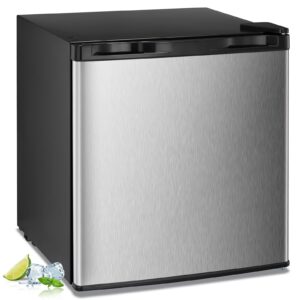 r.w.flame mini freezer countertop, energy saving 1.1 cubic feet single door compact upright freezer with reversible door (silver)