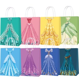 16 packs princess party gift bags, princess party supplies for kids princess themed birthday party treats bags