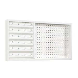 sauder craft pro series wall mounted pegboard with thread storage, white finish