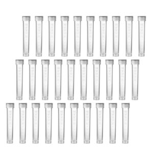 eowpower 30 pieces 10 ml lab plastic graduated sample vial storage bottles tube tubes with seal cap container