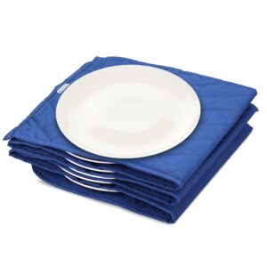 navaris electric plate warmer - 10 plate blanket heater pockets for warming dinner plates to 165 degrees in 10 minutes - thin folding design - blue