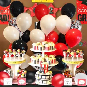 62Pcs Red and Black Balloons Kit - 12 Inches Red Black Party Decoration Balloons for Graduation Casino Theme Birthday Party Decorations Supplies