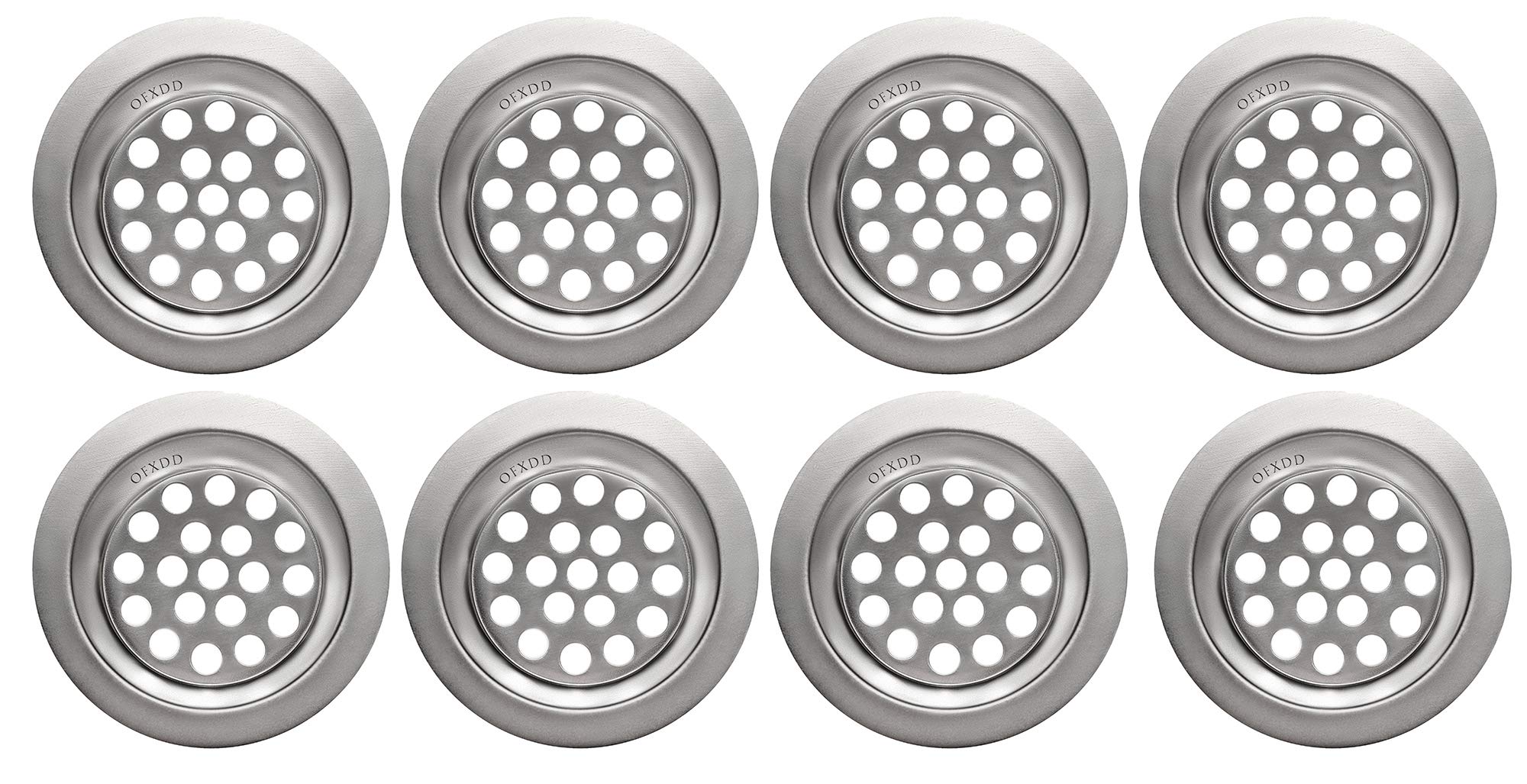 Bathtub Sink Metal Hair Protector Small Drain Basket Stopper - Pack of 8 - Bathroom Tub Stainless Strainer Kitchen Sink Drain Catcher