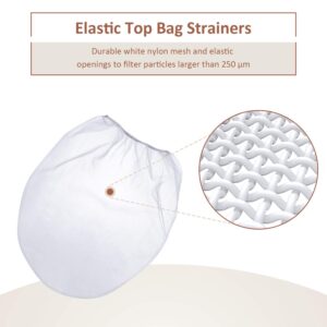 Patelai 30 Pieces 5 Gallon Paint Strainer Bags White Regular Fine Mesh/Elastic Top Bag Strainers for Use with Paint Sprayers