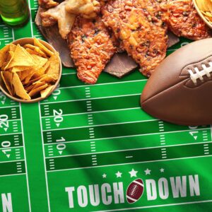 Gatherfun Football Theme Party Disposable Tablecloth Plastic Touchdown Table Cover for Birthday Party Football Tailgate Decoration 1 Pack 54 X 108Inch