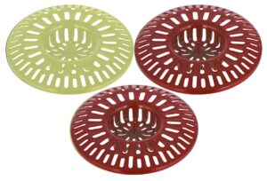 plastic drain catcher for kitchen sink - pack of 3 - shower basket cover hair trap - bathtub strainer - bath tub strainers