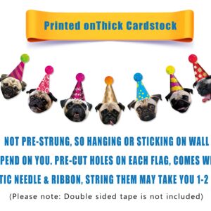 Pug Birthday Garland, Pug Dog Birthday Banner, Pug Bday Party Decoration for Pug Lovers