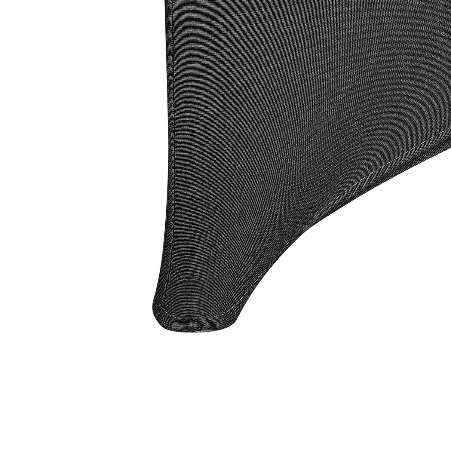 Peomeise 4FT Spandex Table Cover Rectangular Stretch Spandex Tablecloth (Black,4FT)