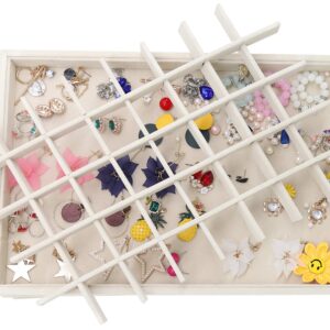 Stratalife Earring Organizer Stackable Jewelry Tray Drawer Organizer Removable Display Tray Organizer for Jewelry Necklace Earring Drawer Insert (40 Grid)