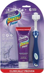 dental fresh enzymatic gel dog tooth brushing kit, includes triflex toothbrush – dog toothbrush and toothpaste for dog teeth cleaning