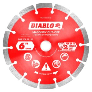 diablo by freud dmads0600 6 in. diamond segmented cut-off discs for masonry