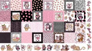 loralie designs medley fancy cats fabric panel for quilting