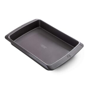 saveur selects 10-inch by 14-inch roasting pan, non-stick, warp-resistant carbon steel, dishwasher safe, artisan bakeware series