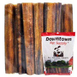 downtown pet supply usa sourced 6", 3 lb. jumbo bully sticks for large dogs - rawhide free dog chews long lasting and non-splintering - single ingredient, low odor bully sticks for medium dogs