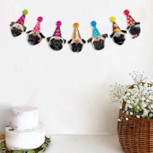 Pug Birthday Garland, Pug Dog Birthday Banner, Pug Bday Party Decoration for Pug Lovers