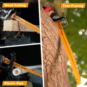 TOLESA CR-V 12 Inch Reciprocating Saw Blades 5 TPI (5 Pack), Wood Pruning Sawzall Blades for Tree Trimming Cutting