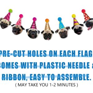 Pug Birthday Garland, Pug Dog Birthday Banner, Pug Bday Party Decoration for Pug Lovers