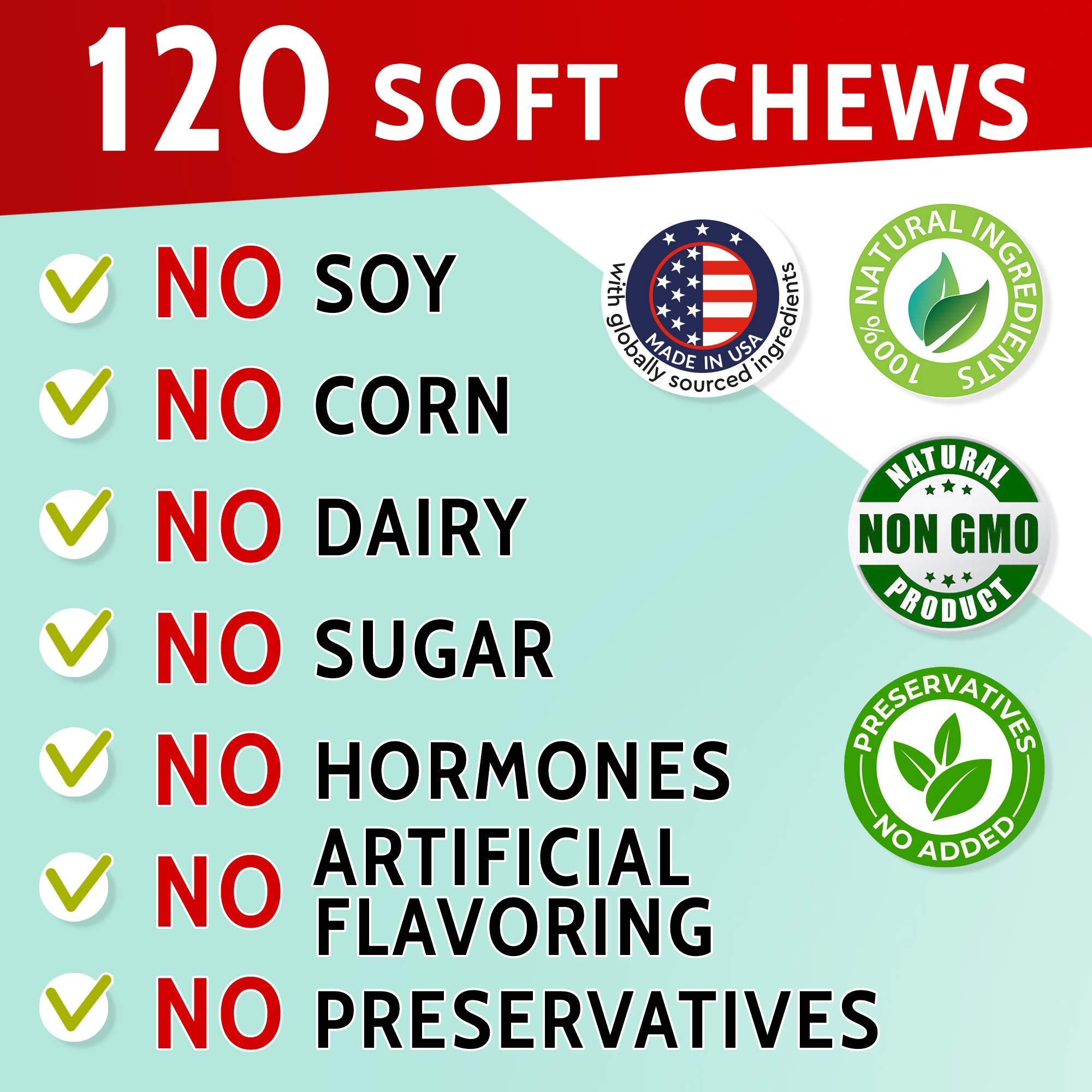 PawfectChew Hemp + Glucosamine Treats for Dogs - Made in USA Hip & Joint Supplement w/Hemp Oil Chondroitin MSM Turmeric - Natural Pain Relief - All Breeds Sizes - 120 Soft Chews - Bacon Flavor