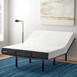 lucid 8 inch queen-mattress and l150 adjustable bed base – plush gel memory foam-mattress – bamboo charcoal – certipur-us certified – easy assembly