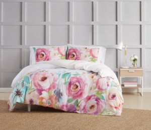 christian siriano ny spring flowers 3 piece full/queen duvet cover set