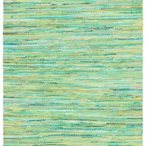 SAFAVIEH Montauk Collection Accent Rug - 4' x 6', Green, Handmade Flat Weave Cotton, Ideal for High Traffic Areas in Entryway, Living Room, Bedroom (MTK251Y)