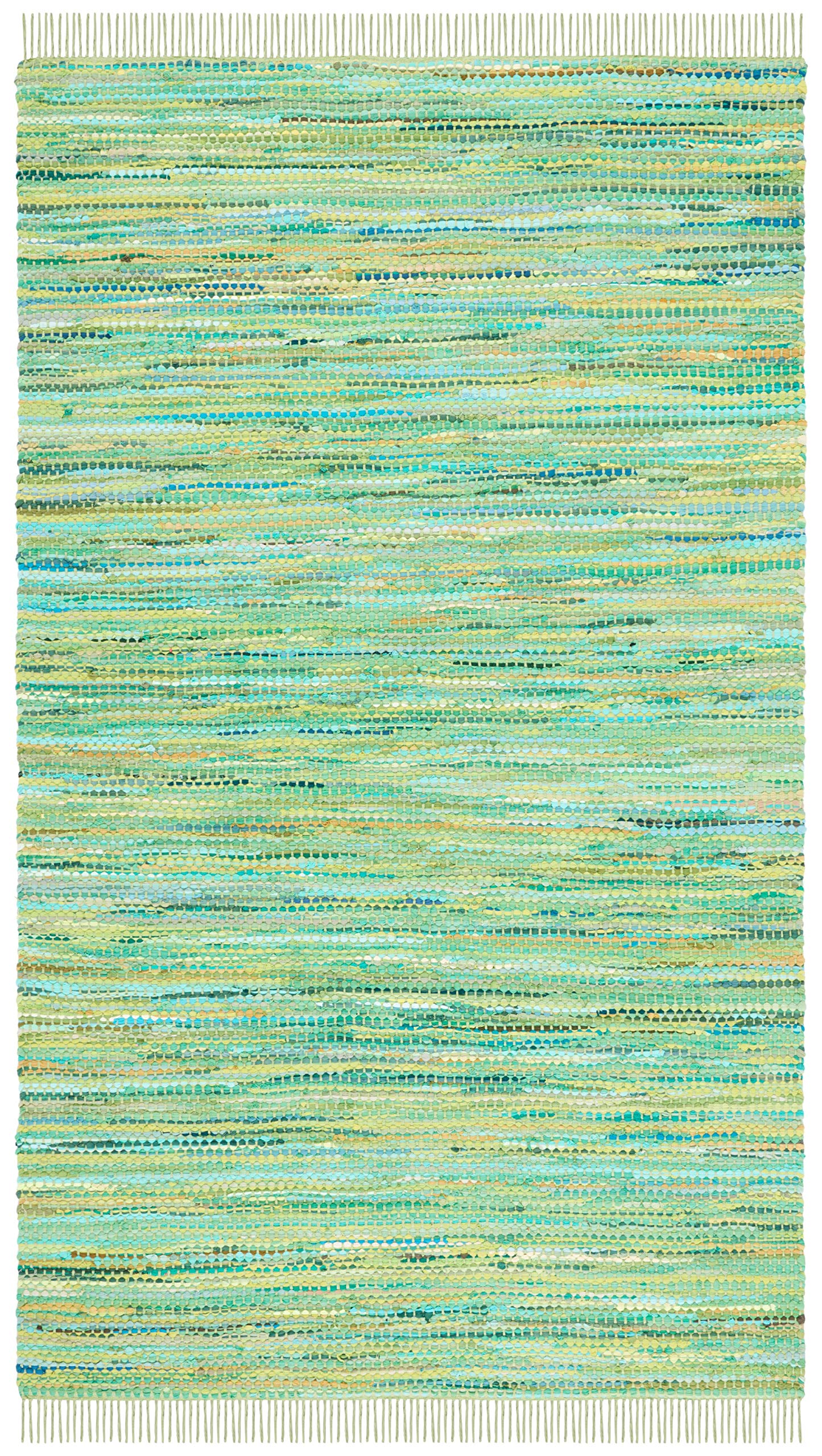 SAFAVIEH Montauk Collection Accent Rug - 4' x 6', Green, Handmade Flat Weave Cotton, Ideal for High Traffic Areas in Entryway, Living Room, Bedroom (MTK251Y)