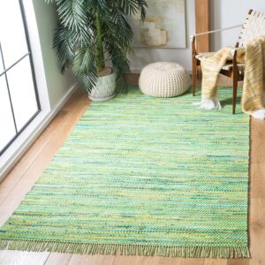 safavieh montauk collection accent rug - 4' x 6', green, handmade flat weave cotton, ideal for high traffic areas in entryway, living room, bedroom (mtk251y)