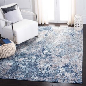 safavieh aston collection area rug - 6' x 9', navy & grey, modern abstract design, non-shedding & easy care, ideal for high traffic areas in living room, bedroom (asn710n)