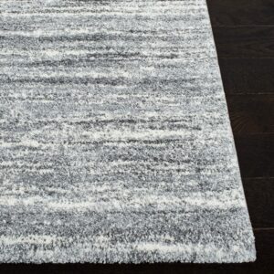 SAFAVIEH Cyrus Shag Collection 8' x 10' Grey/Ivory CYR128F Modern Abstract Non-Shedding Living Room Bedroom Dining Room Entryway Plush 0.8-inch Thick Area Rug