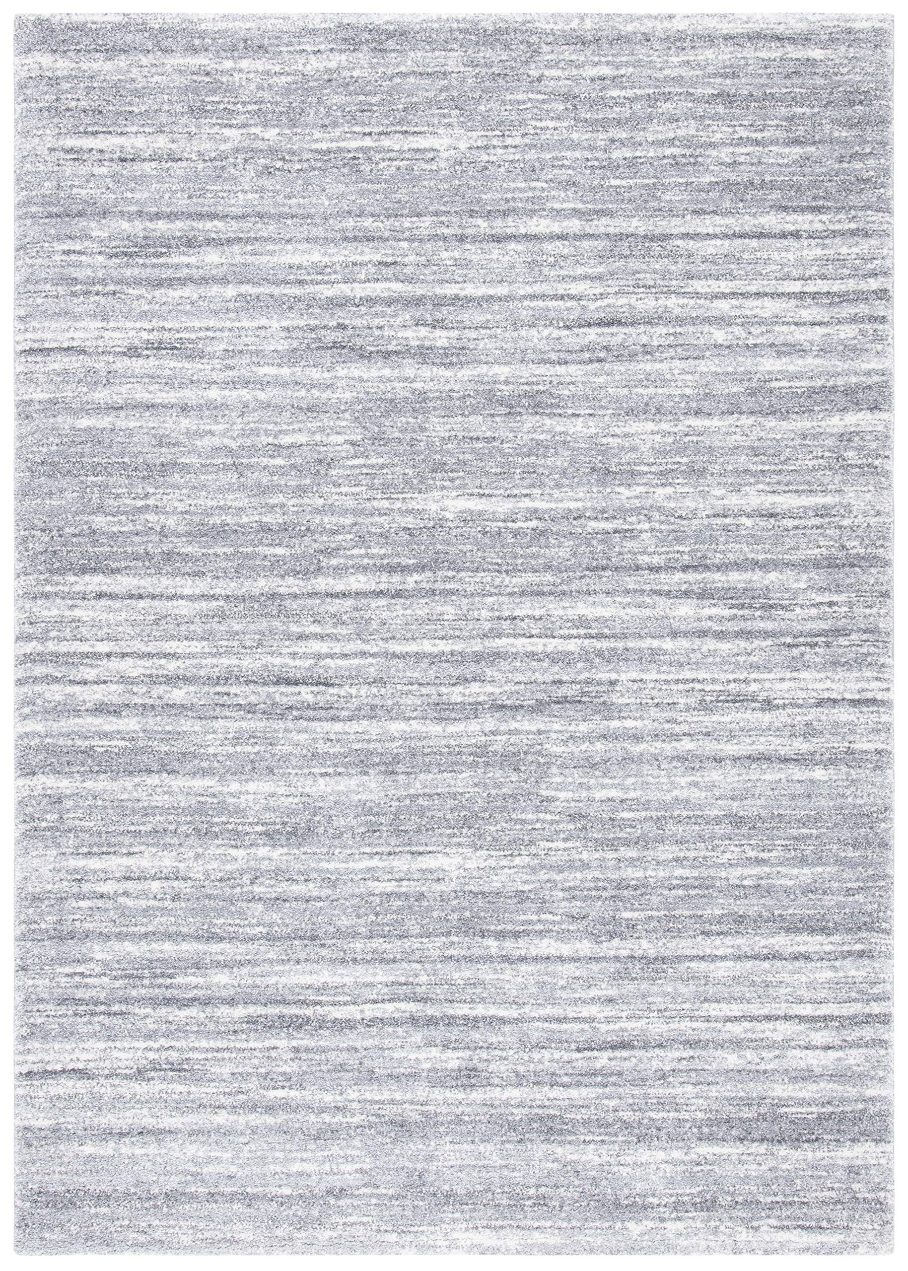 SAFAVIEH Cyrus Shag Collection 8' x 10' Grey/Ivory CYR128F Modern Abstract Non-Shedding Living Room Bedroom Dining Room Entryway Plush 0.8-inch Thick Area Rug