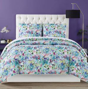 christian siriano ny dahlia 3 piece full/queen duvet cover set