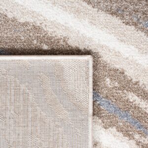 SAFAVIEH Cyrus Shag Collection 9' x 12' Ivory/Grey CYR126A Modern Abstract Non-Shedding Living Room Bedroom Dining Room Entryway Plush 0.8-inch Thick Area Rug